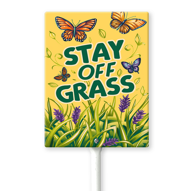 Eveokoki Stay Off Grass Sign with Metal Stakes, 8"x 12" Stay Off Grass ...
