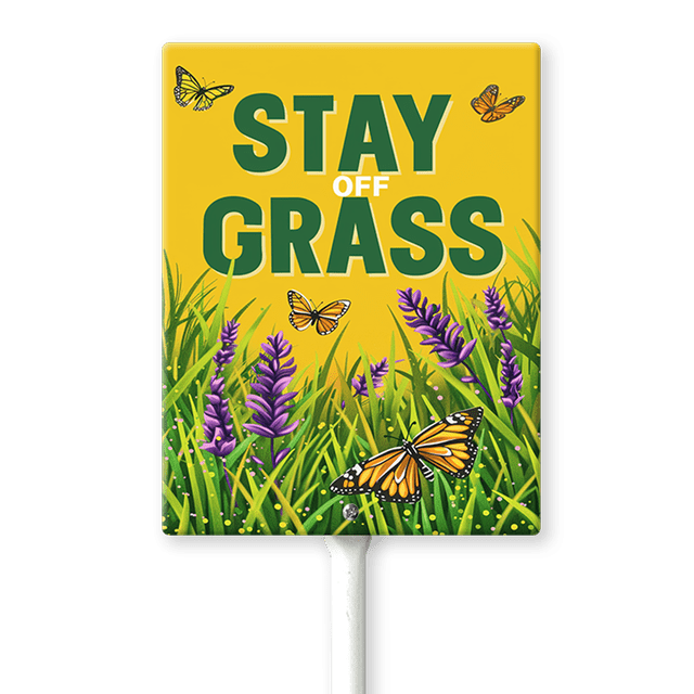 Eveokoki Stay Off Grass Sign with Metal Stakes, 8"x 12" Stay Off Grass ...
