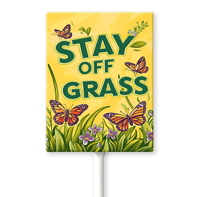 Eveokoki Stay Off Grass Sign with Metal Stakes, 8"x 12" Stay Off Grass ...