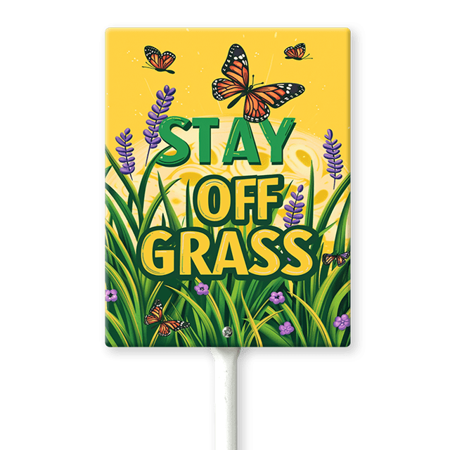 Eveokoki Stay Off Grass Sign with Metal Stakes, 8"x 12" Stay Off Grass ...