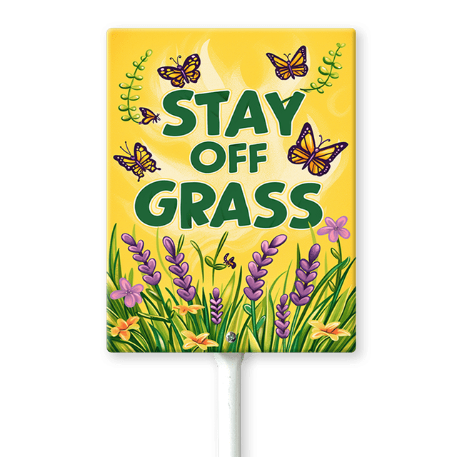 Eveokoki Stay Off Grass Sign with Metal Stakes, 8"x 12" Stay Off Grass ...