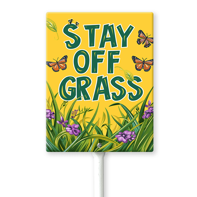 Eveokoki Stay Off Grass Sign with Metal Stakes, 8"x 12" Stay Off Grass ...