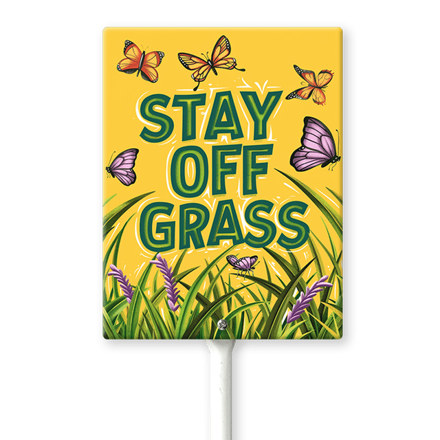 Eveokoki Stay Off Grass Sign with Metal Stakes, 8"x 12" Stay Off Grass ...