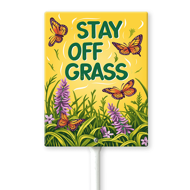 Eveokoki Stay Off Grass Sign with Metal Stakes, 8"x 12" Stay Off Grass ...