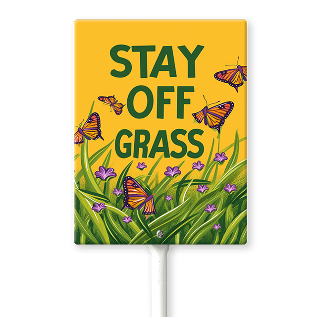 Eveokoki Stay Off Grass Sign with Metal Stakes, 8"x 12" Stay Off Grass ...