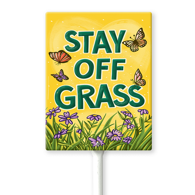 Eveokoki Stay Off Grass Sign with Metal Stakes, 8"x 12" Stay Off Grass ...