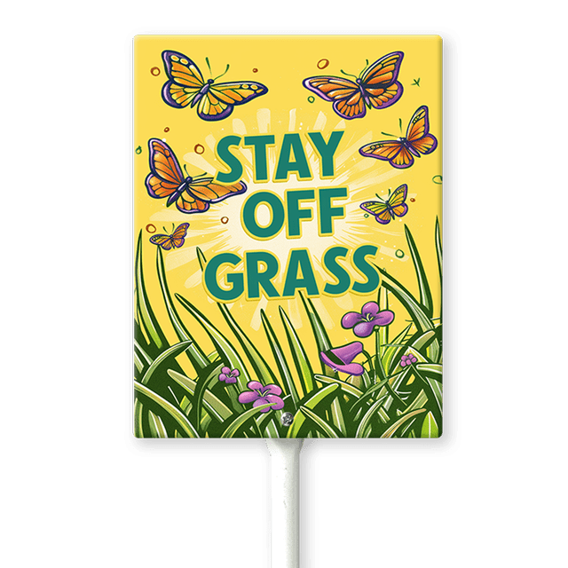 Eveokoki Stay Off Grass Sign with Metal Stakes, 8"x 12" Stay Off Grass ...