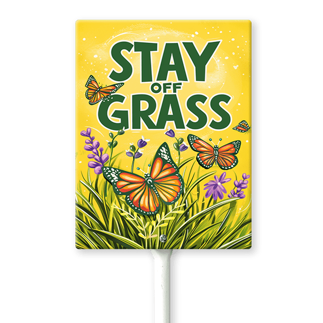 Eveokoki Stay Off Grass Sign with Metal Stakes, 8"x 12" Stay Off Grass ...