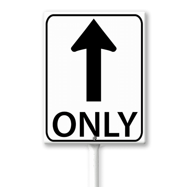 Eveokoki Straight Through Only Sign, Aluminum Yard Sign with Metal ...