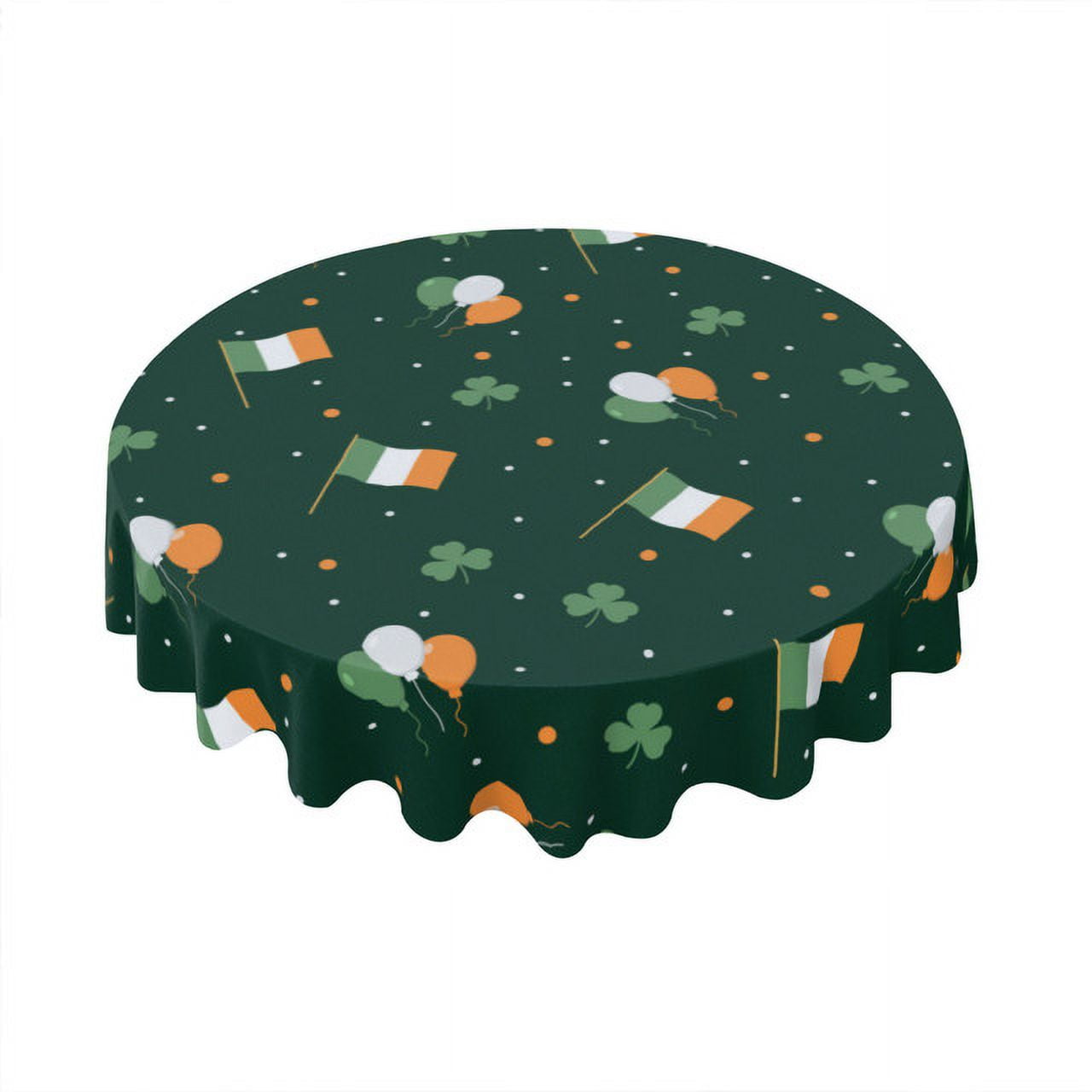Eveokoki Tablecloth Round 60 Inch St Patricks Day With Irish Flag Table ...