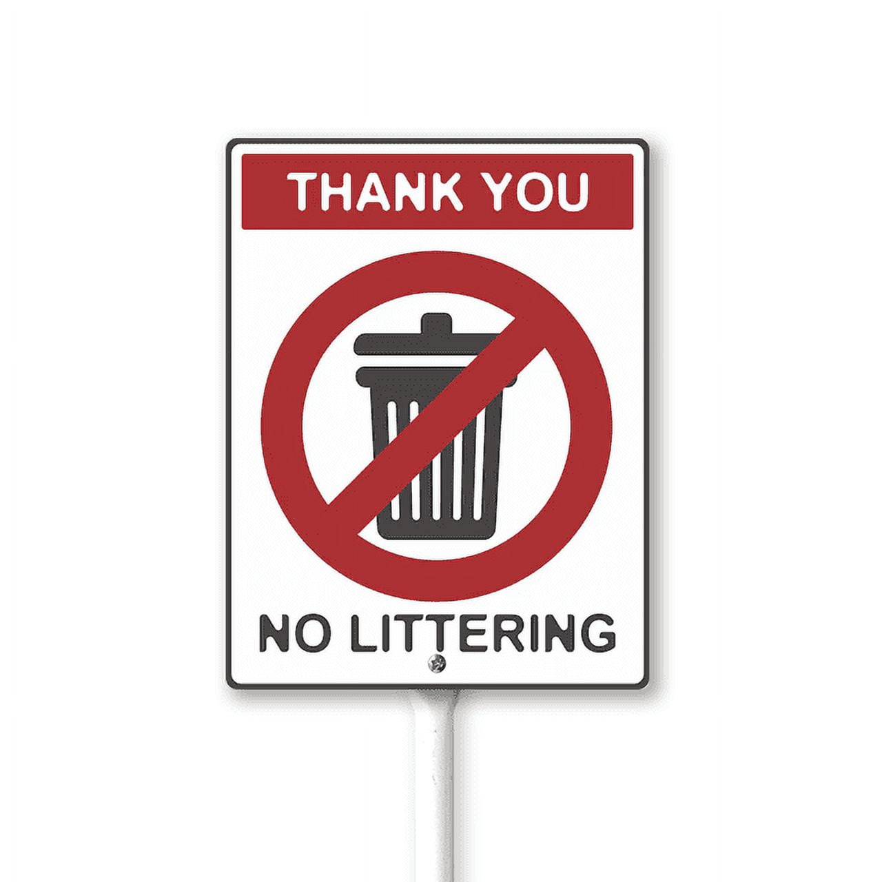 Eveokoki Thank You No Littering Sign with Stake - 7x8.8 Inch Aluminum ...