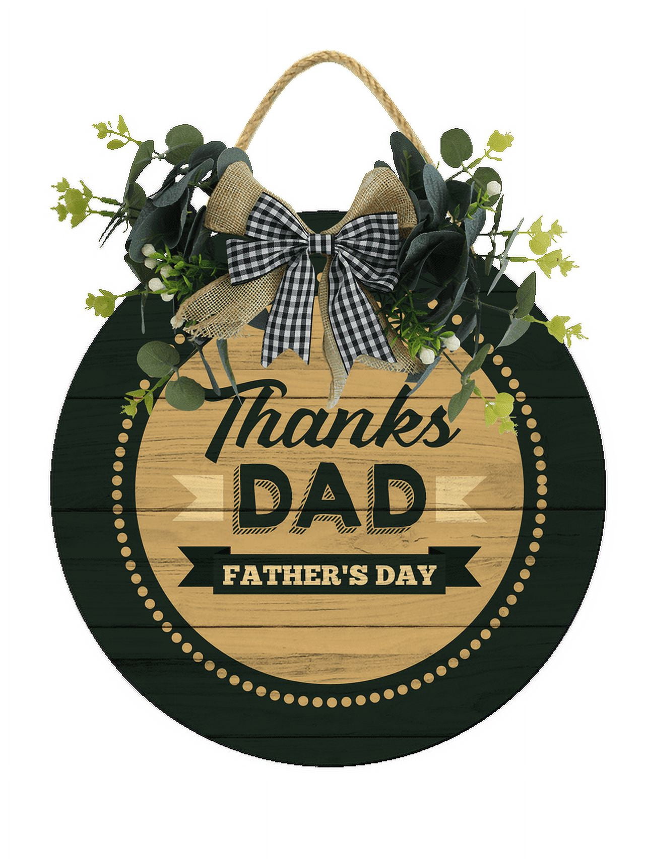 Eveokoki Thanks Dad Happy Father Day Wooden Front Door Sign Rustic ...