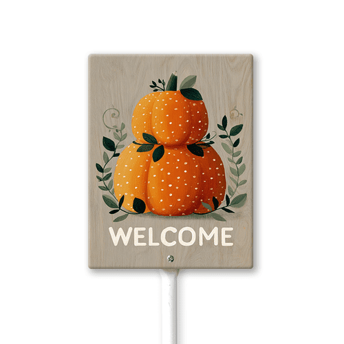 Eveokoki Thanksgiving Yard Sign Aluminum Fall Pumpkin Yard Stakes ...