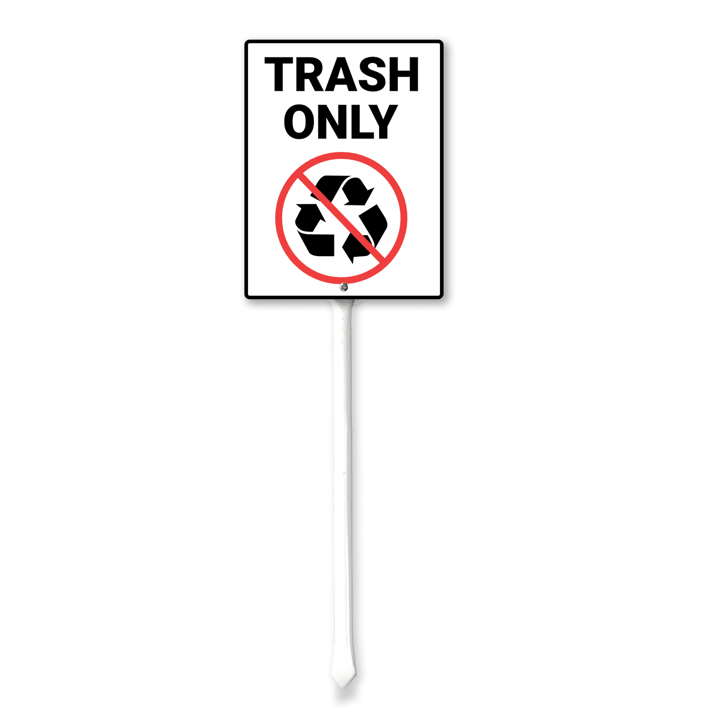 Eveokoki Trash Only No Recycling Sign with Stake - 8x12 Inch Aluminum ...