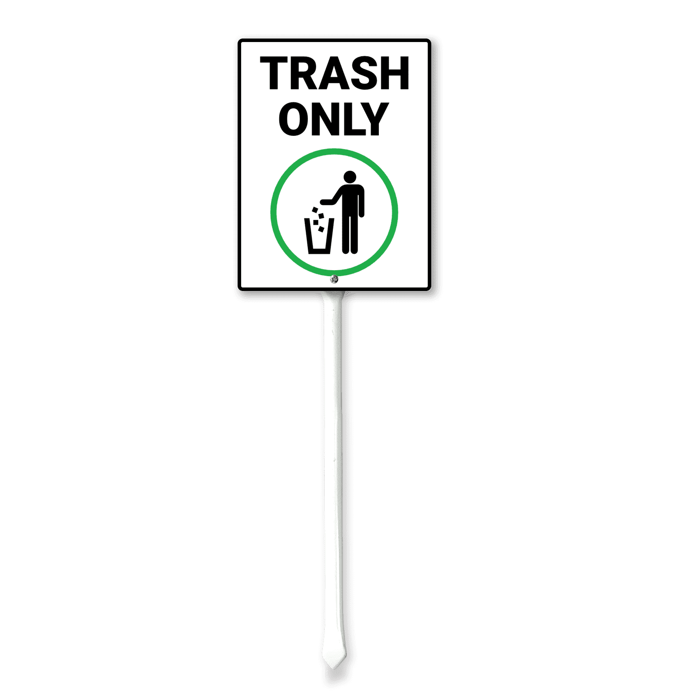 Eveokoki Trash Only Sign with Stake - 4.6x6 Inch Aluminum No Dumping ...