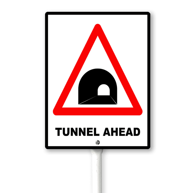 Eveokoki Tunnel Ahead Yard Sign with Stake 4.6x6inch Rustproof Outdoor ...