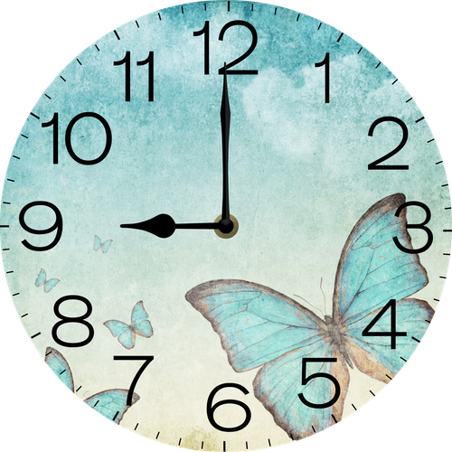 Eveokoki Vintage Blue Butterfly Wall Clock, Contemporary Home Decor ...