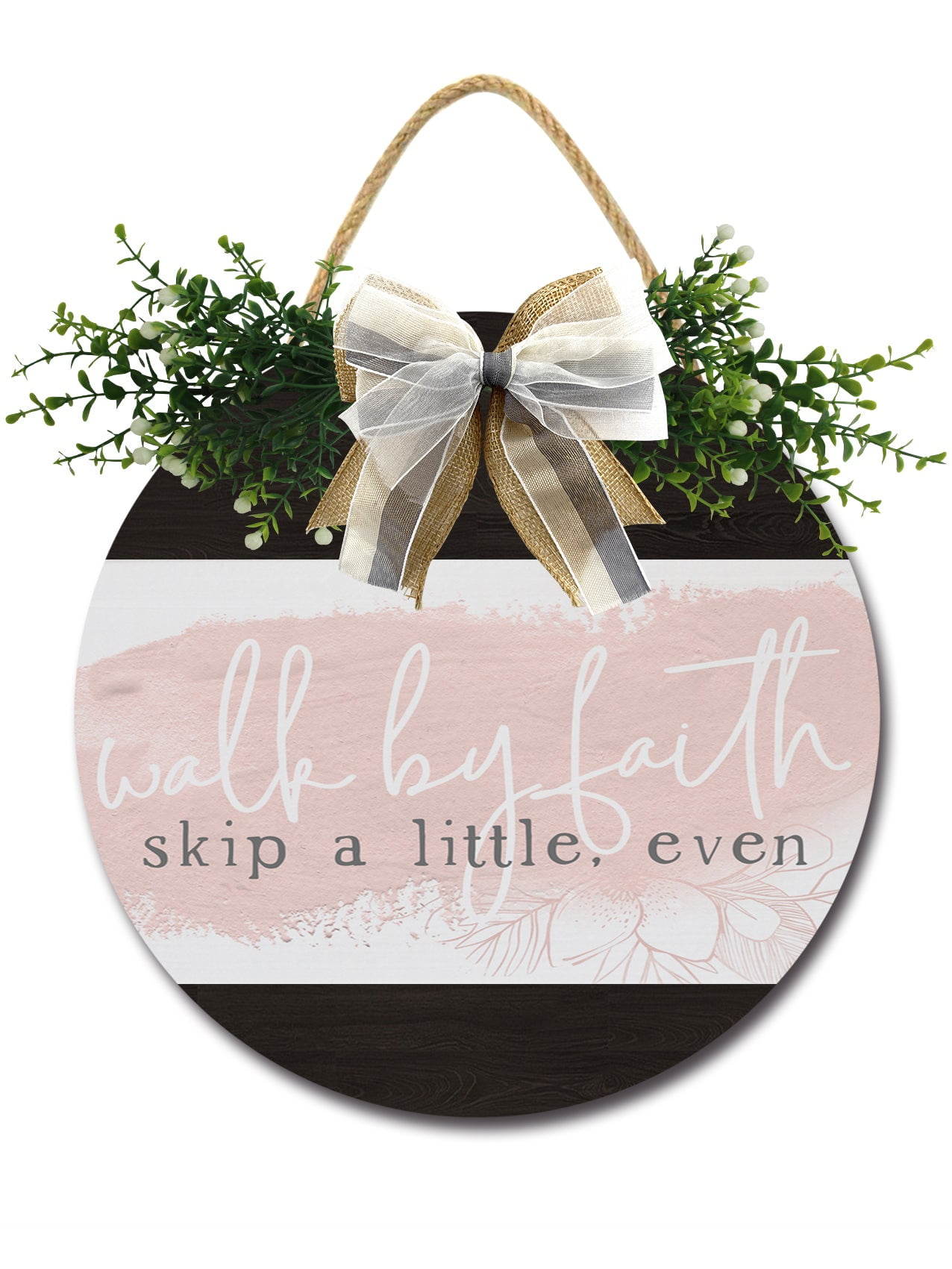 Eveokoki Walk By Faith Sign Farmhouse Wood Sign Front Porch Decor ...