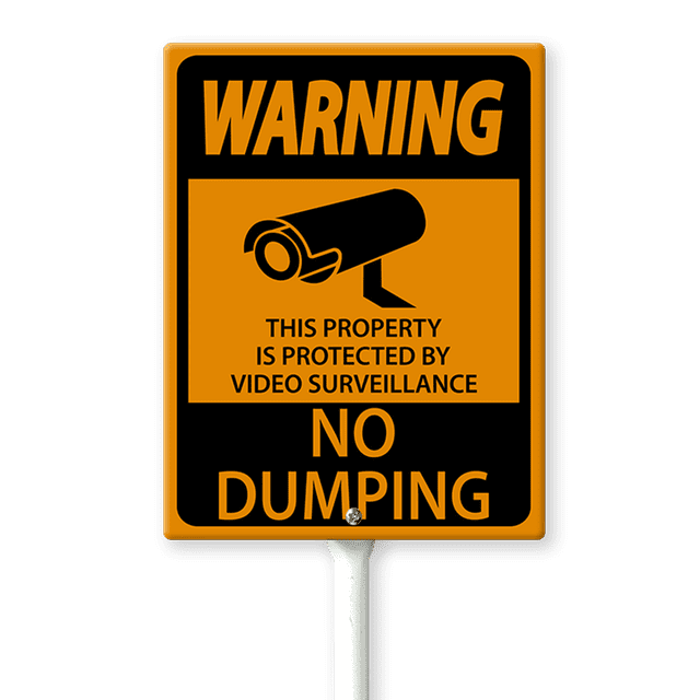 Eveokoki Warning No Dumping Property Protected By Video Sign 4.6 x 6 ...
