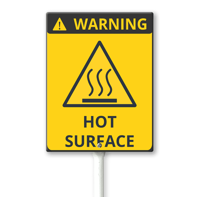 Eveokoki Warning Hot Surface Sign, Aluminum Yard Sign with Metal Stakes ...