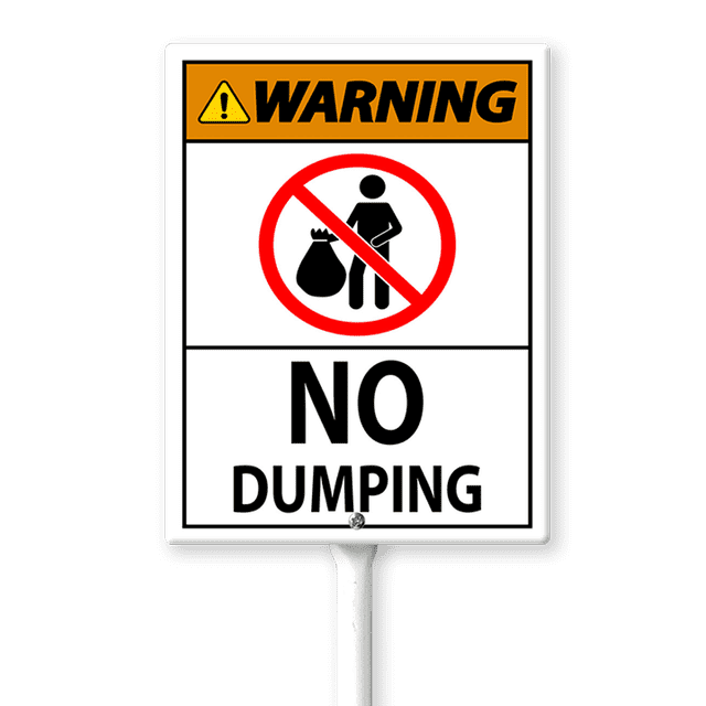 Eveokoki Warning No Dumping Sign 8 x 12 Inch Outdoor Aluminum Yard ...
