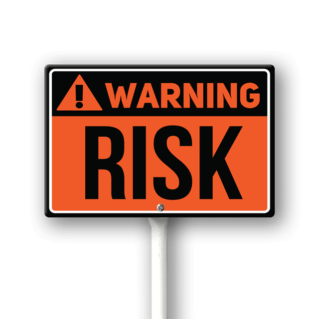 Eveokoki Warning Risk Sign with Stake -12x8inch Lawn Sign Sturdy ...