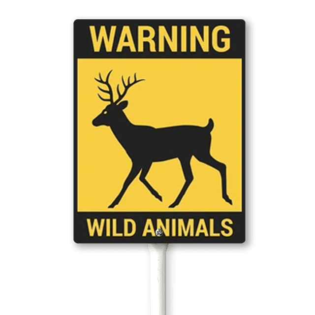 Eveokoki Warning Wild Animals Sign With Stake For Neighborhoods Yard ...