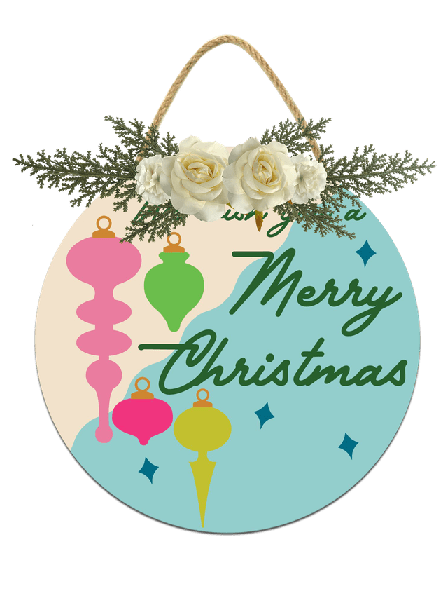 Eveokoki We Wish You A Merry Christmas Decorations Wreath, Wooden ...