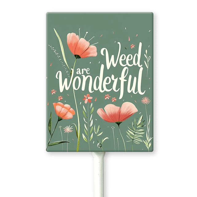 Eveokoki Weed Are Wonderful Sign With Stake Yard Sign 4.6x6inch ...