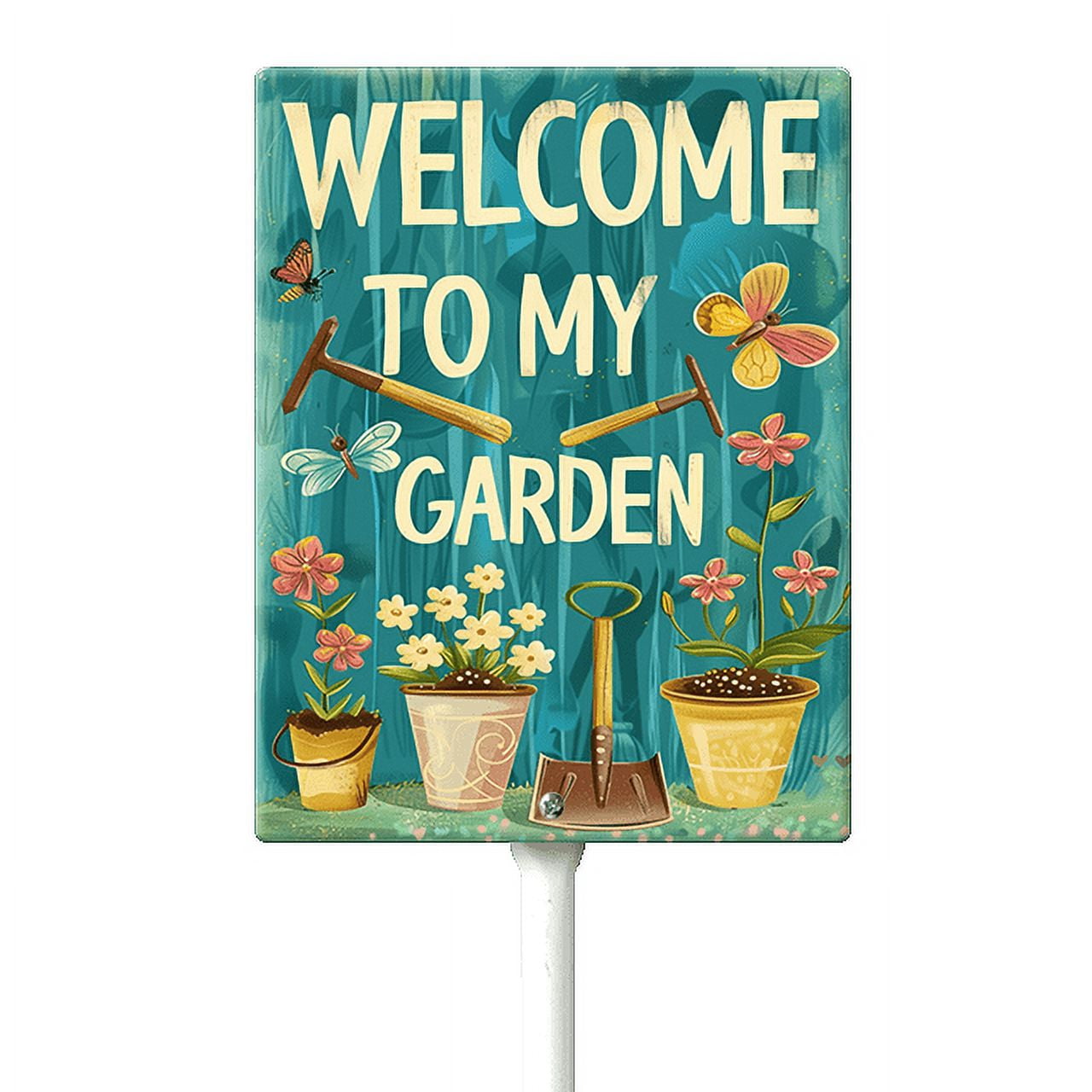 Eveokoki Welcome To My Garden Sign with Stake, Welcome Decoration Yard ...
