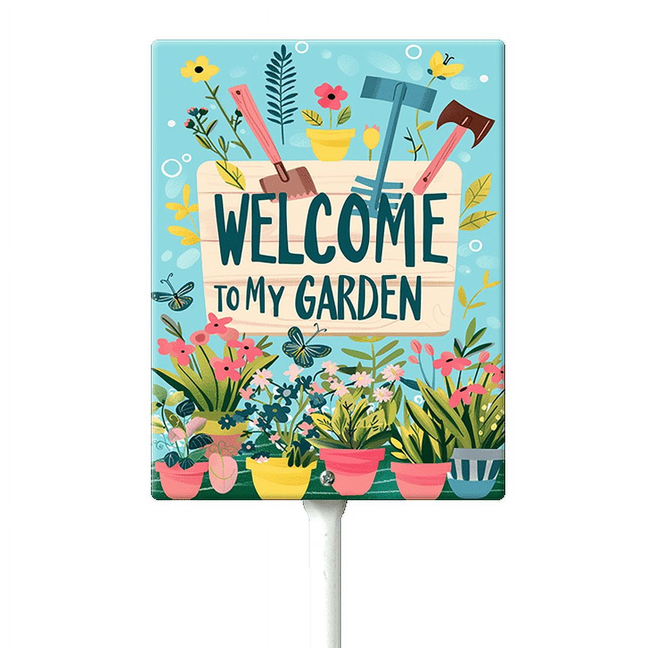 Eveokoki Welcome To My Garden Sign with Stake, Welcome Decoration Yard ...