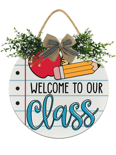 Eveokoki Welcome Sign for Classroom Door Welcome To Our Class Front ...
