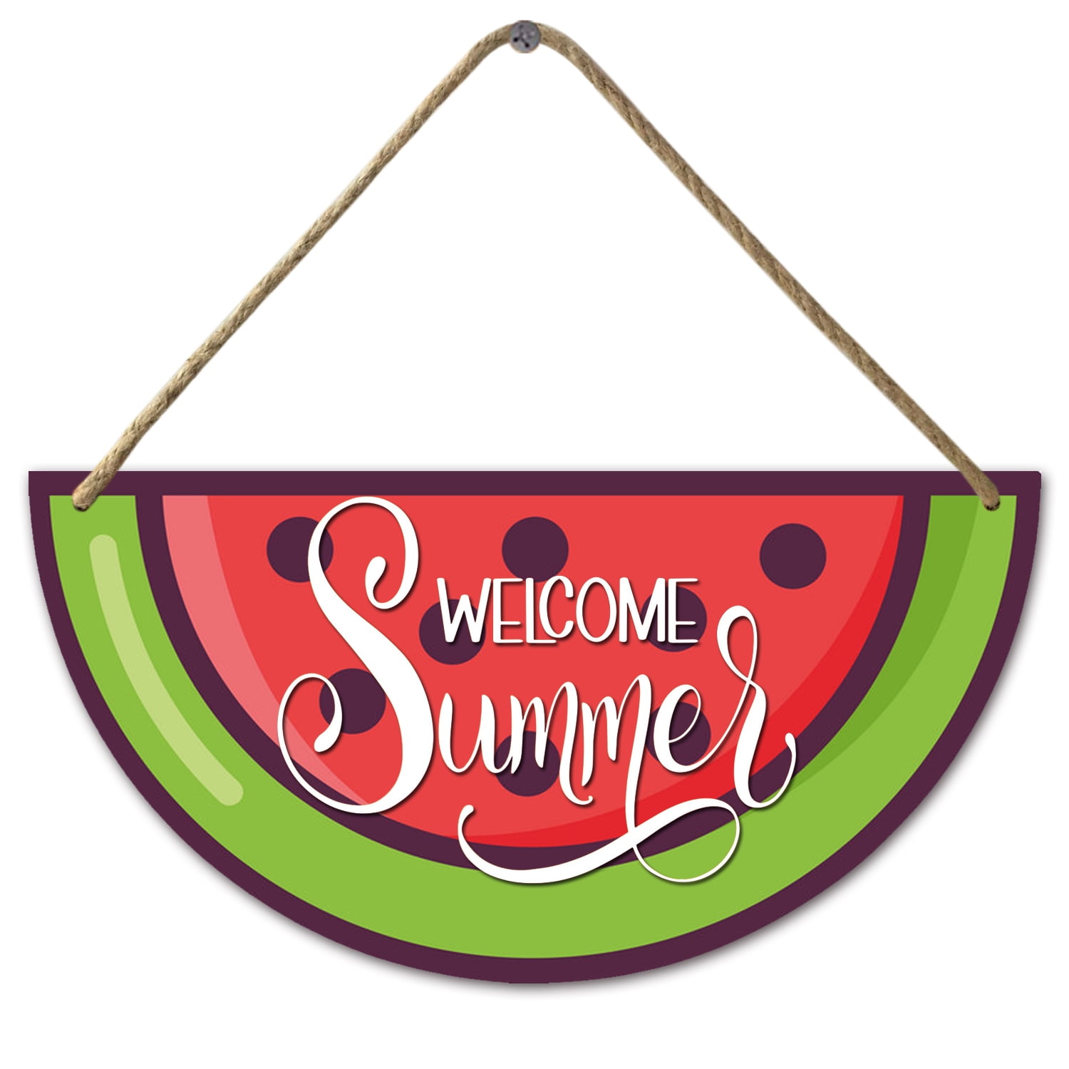 Eveokoki Welcome Summer Door Sign,11x5.6 Inch Farmhouse Watermelon ...