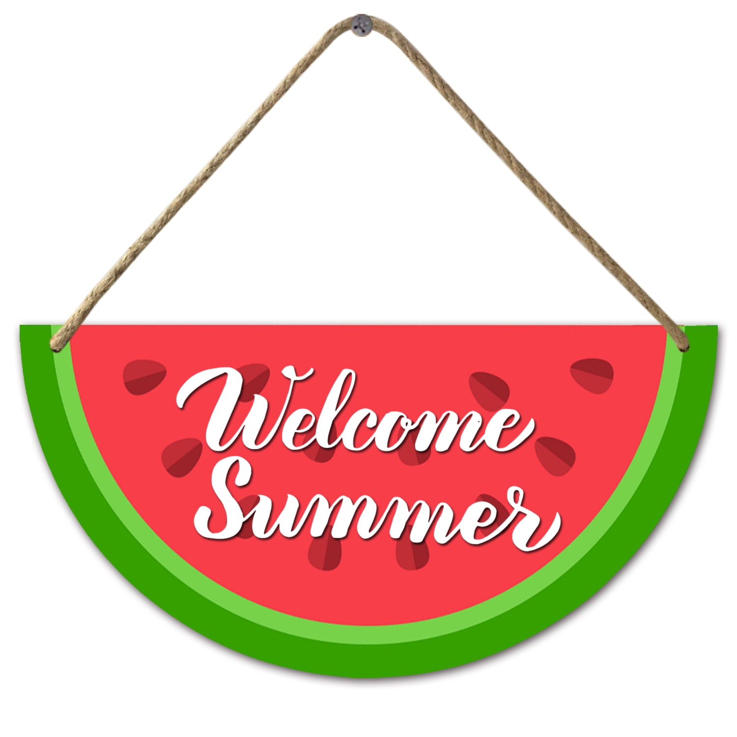 Eveokoki Welcome Summer Door Sign,11x5.6 Inch Farmhouse Watermelon ...