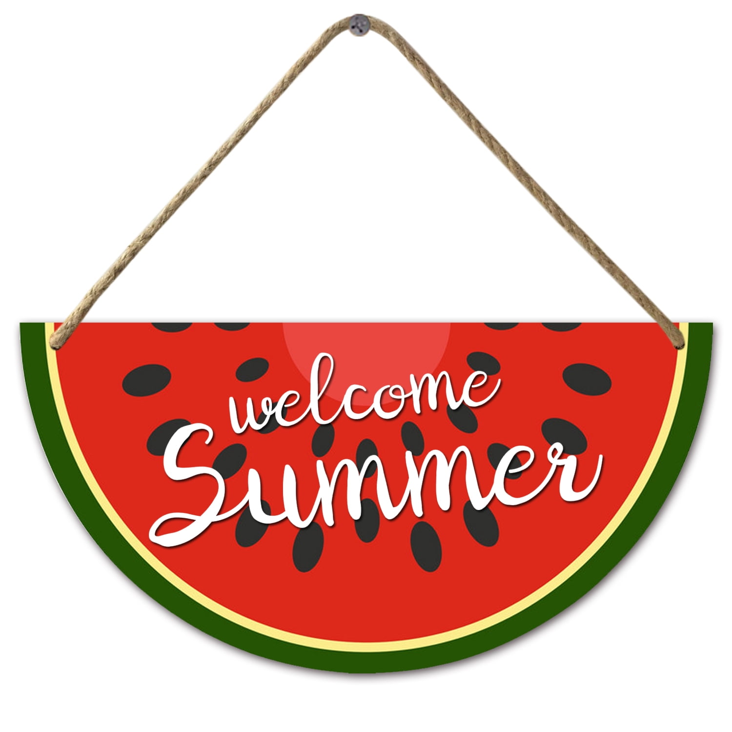 Eveokoki Welcome Summer Door Sign,11x5.6 Inch Farmhouse Watermelon ...