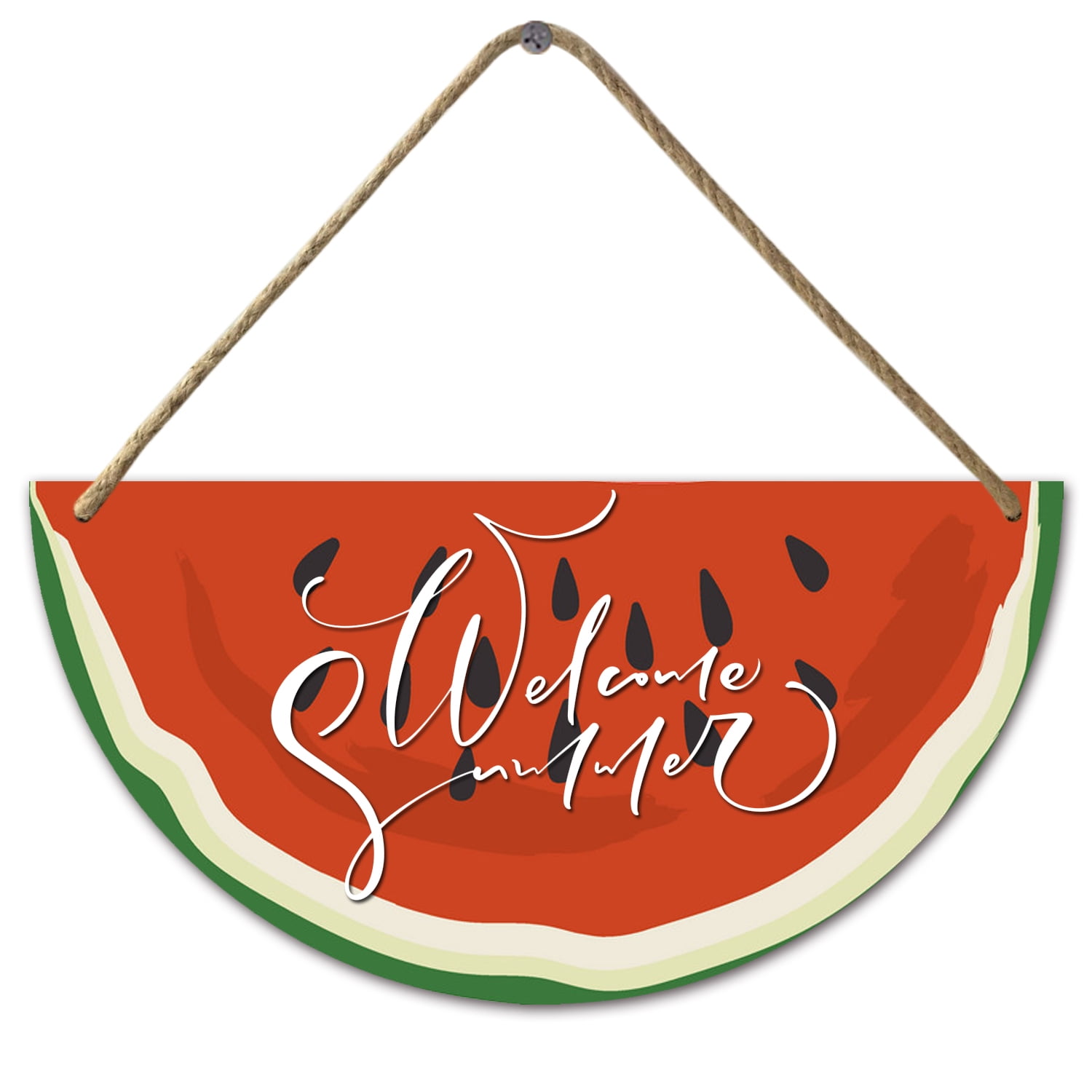 Eveokoki Welcome Summer Door Sign,11x5.6 Inch Farmhouse Watermelon ...