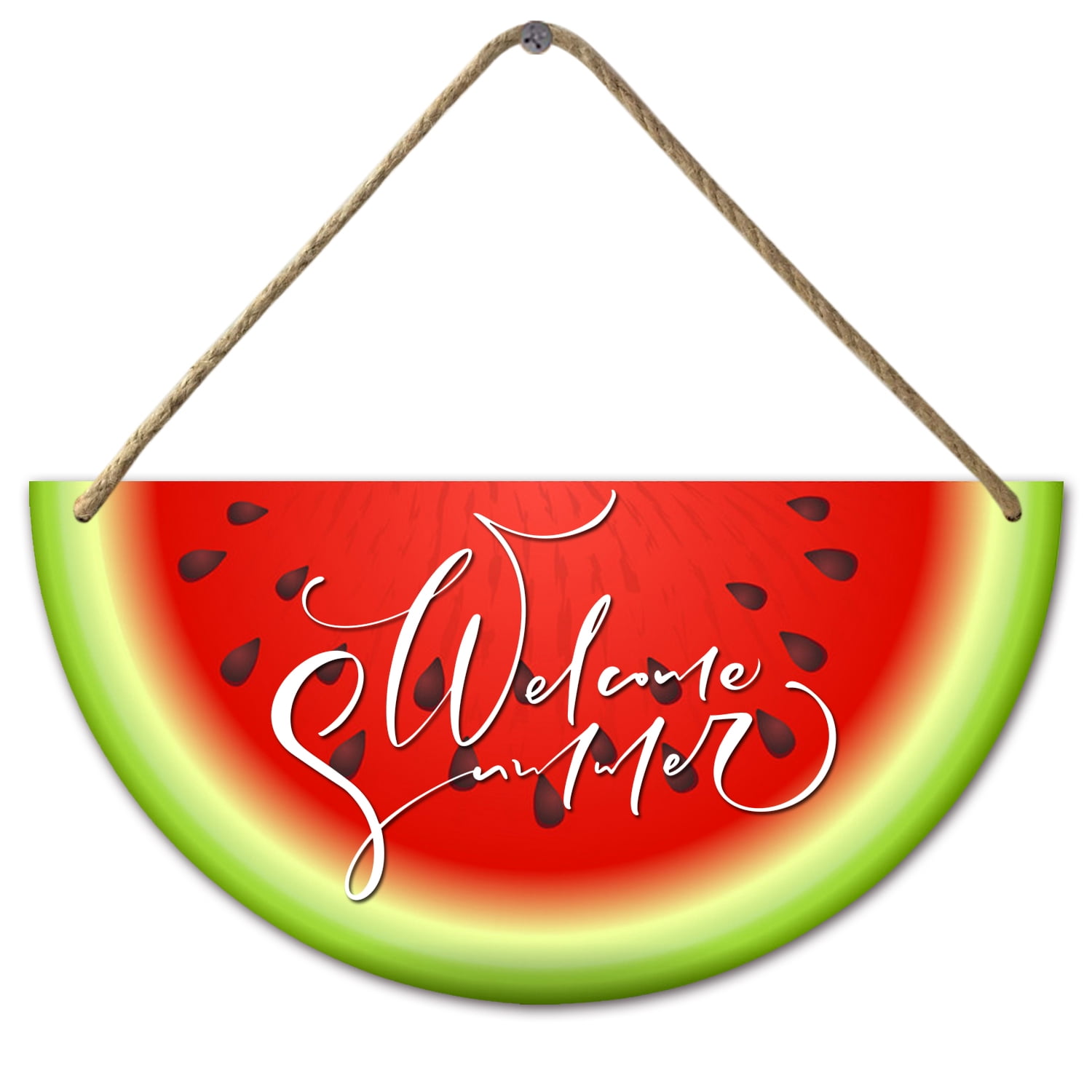 Eveokoki Welcome Summer Door Sign,11x5.6 Inch Farmhouse Watermelon ...