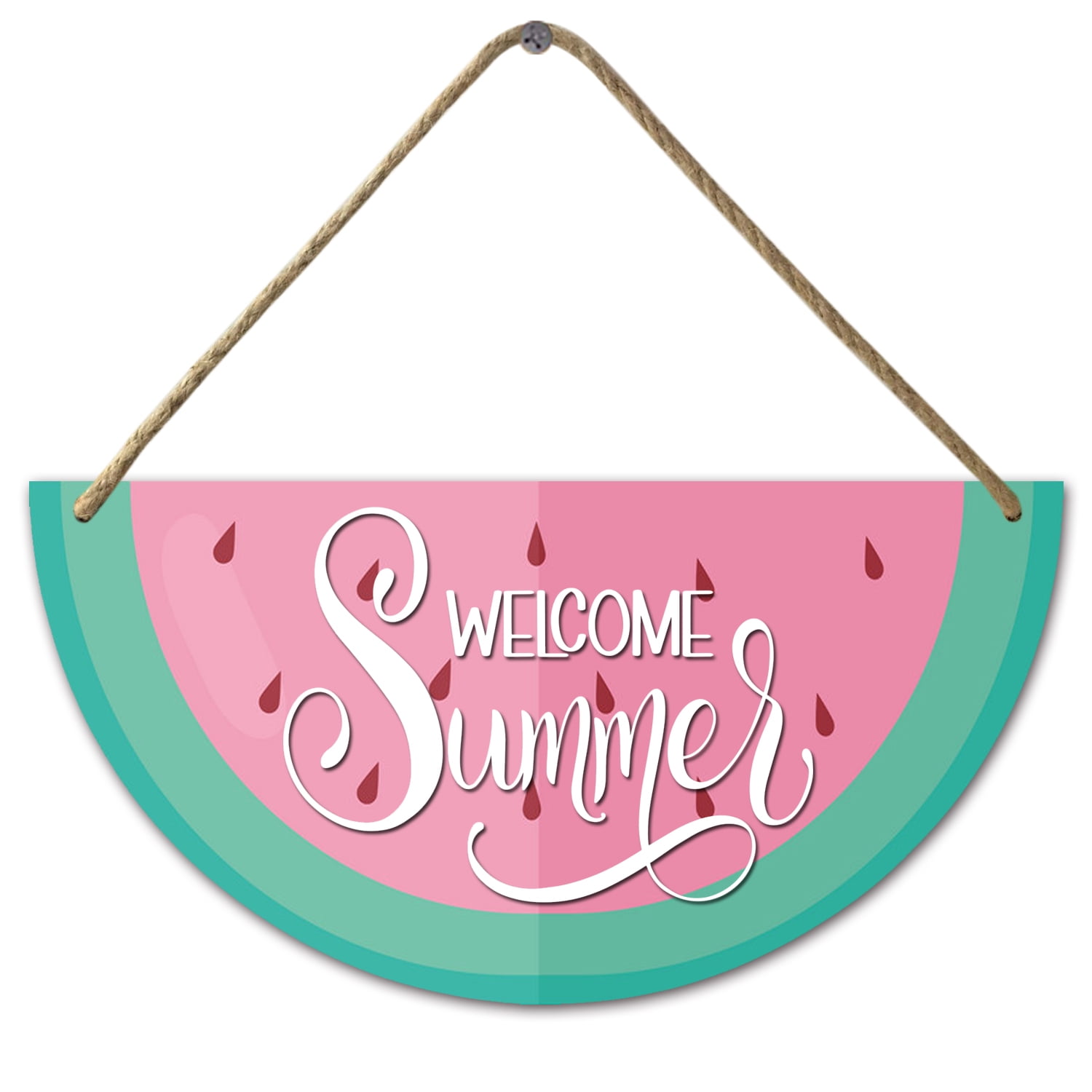 Eveokoki Welcome Summer Door Sign,11x5.6 Inch Farmhouse Watermelon ...