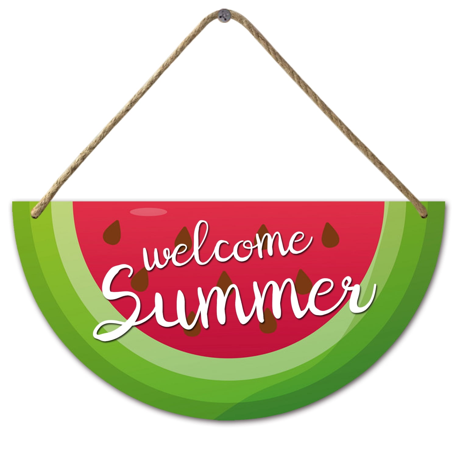 Eveokoki Welcome Summer Door Sign,11x5.6 Inch Farmhouse Watermelon ...