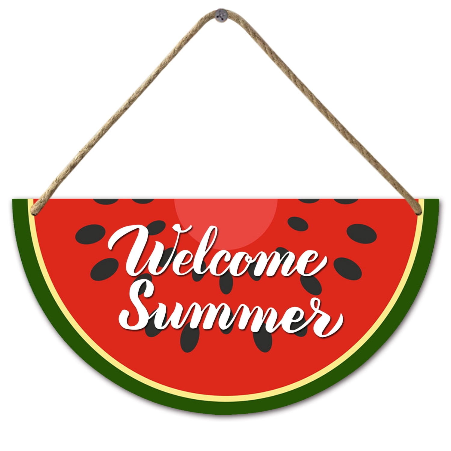 Eveokoki Welcome Summer Door Sign,11x5.6 Inch Farmhouse Watermelon ...