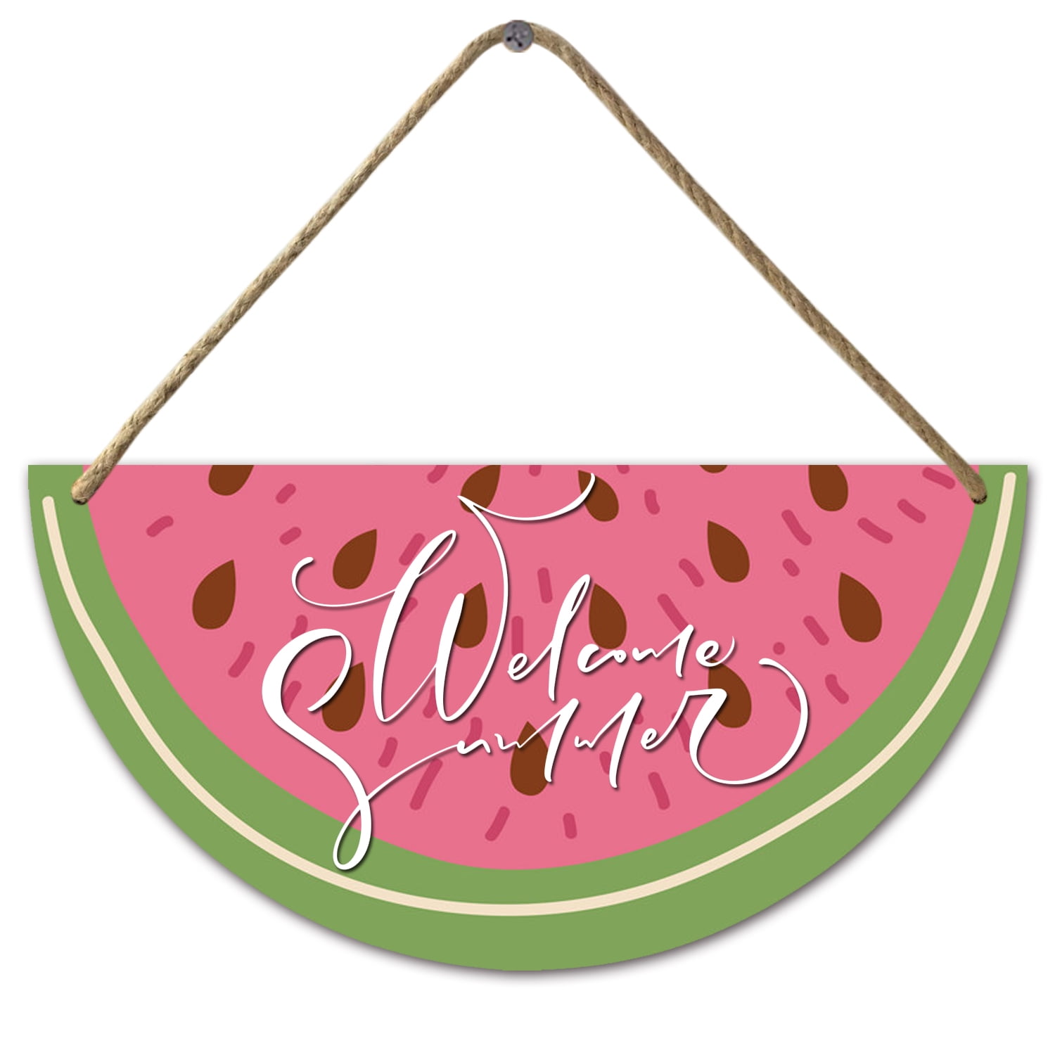 Eveokoki Welcome Summer Door Sign,11x5.6 Inch Farmhouse Watermelon ...