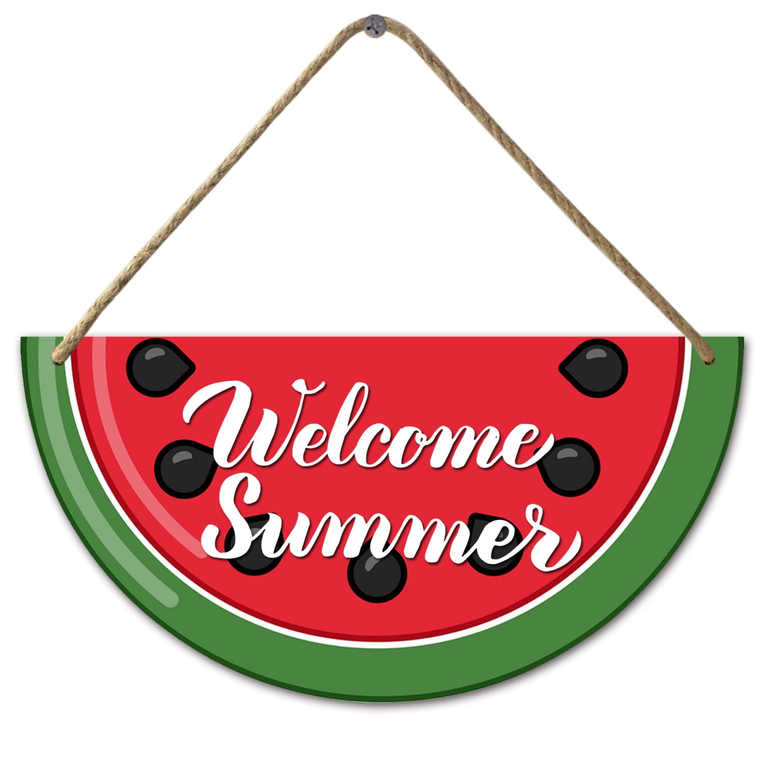 Eveokoki Welcome Summer Door Sign,11x5.6 Inch Farmhouse Watermelon ...