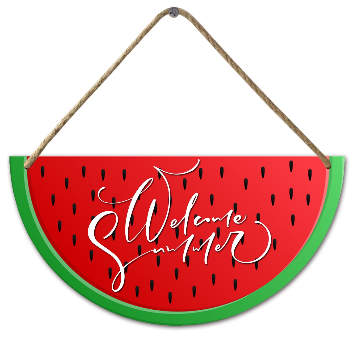 Eveokoki Welcome Summer Door Sign,11x5.6 Inch Farmhouse Watermelon ...