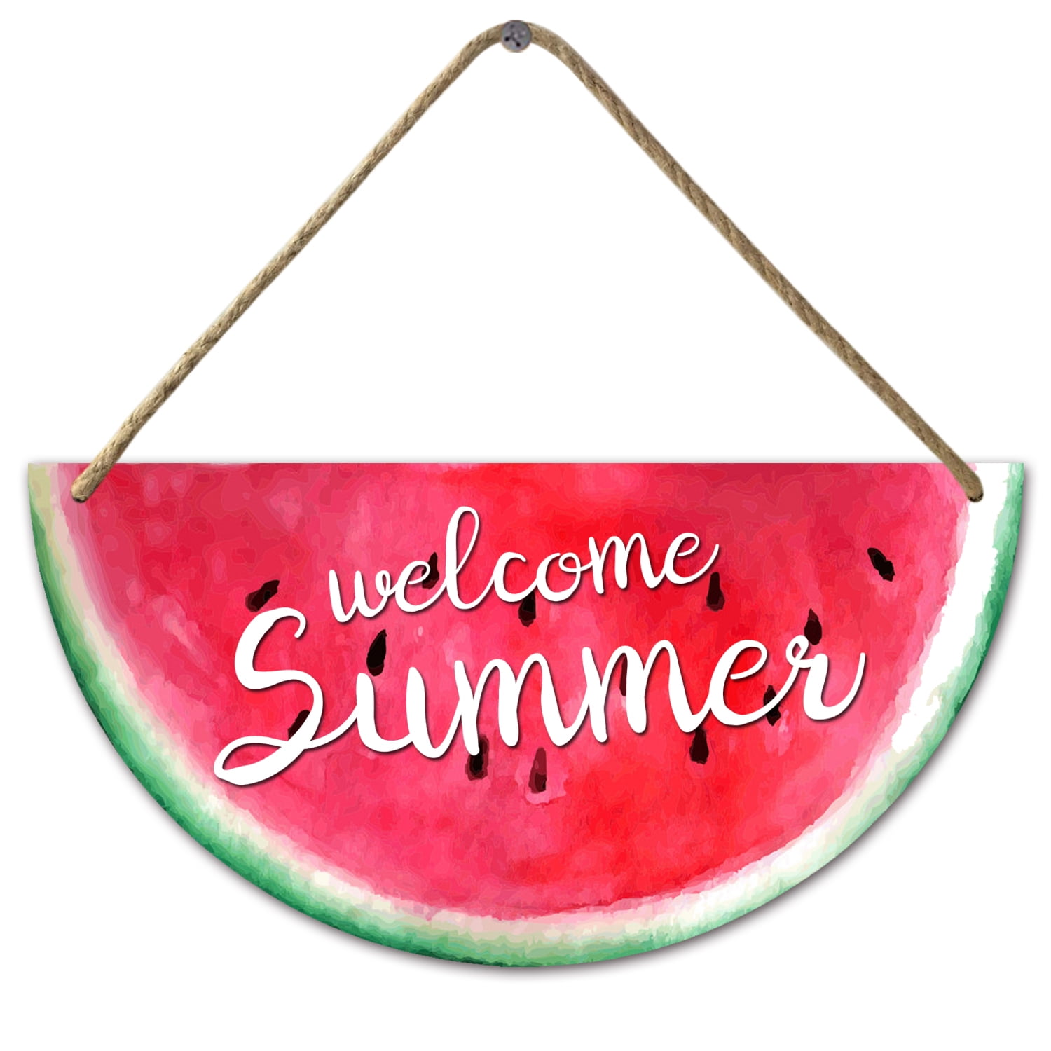 Eveokoki Welcome Summer Door Sign,11x5.6 Inch Farmhouse Watermelon ...