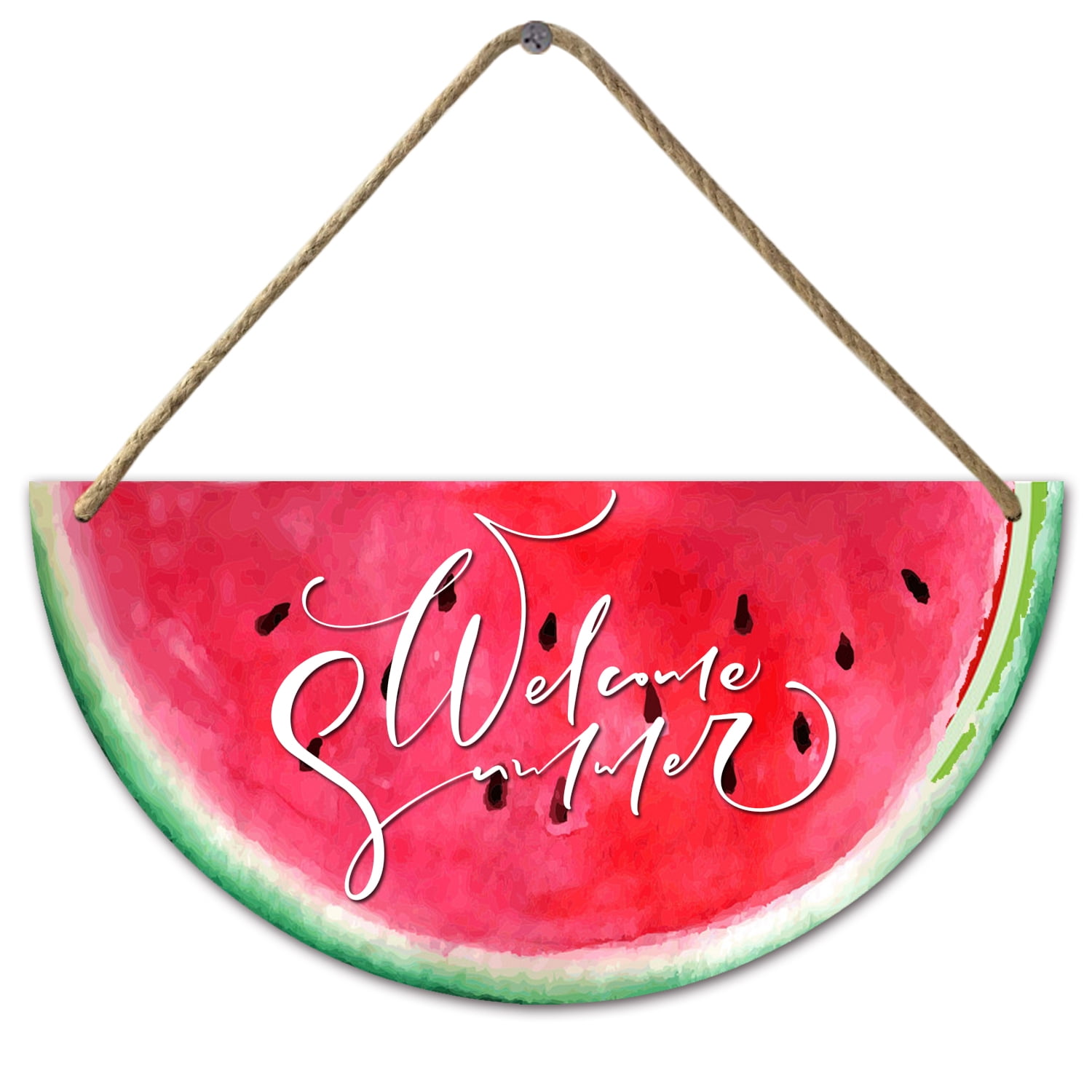Eveokoki Welcome Summer Door Sign,11x5.6 Inch Farmhouse Watermelon ...