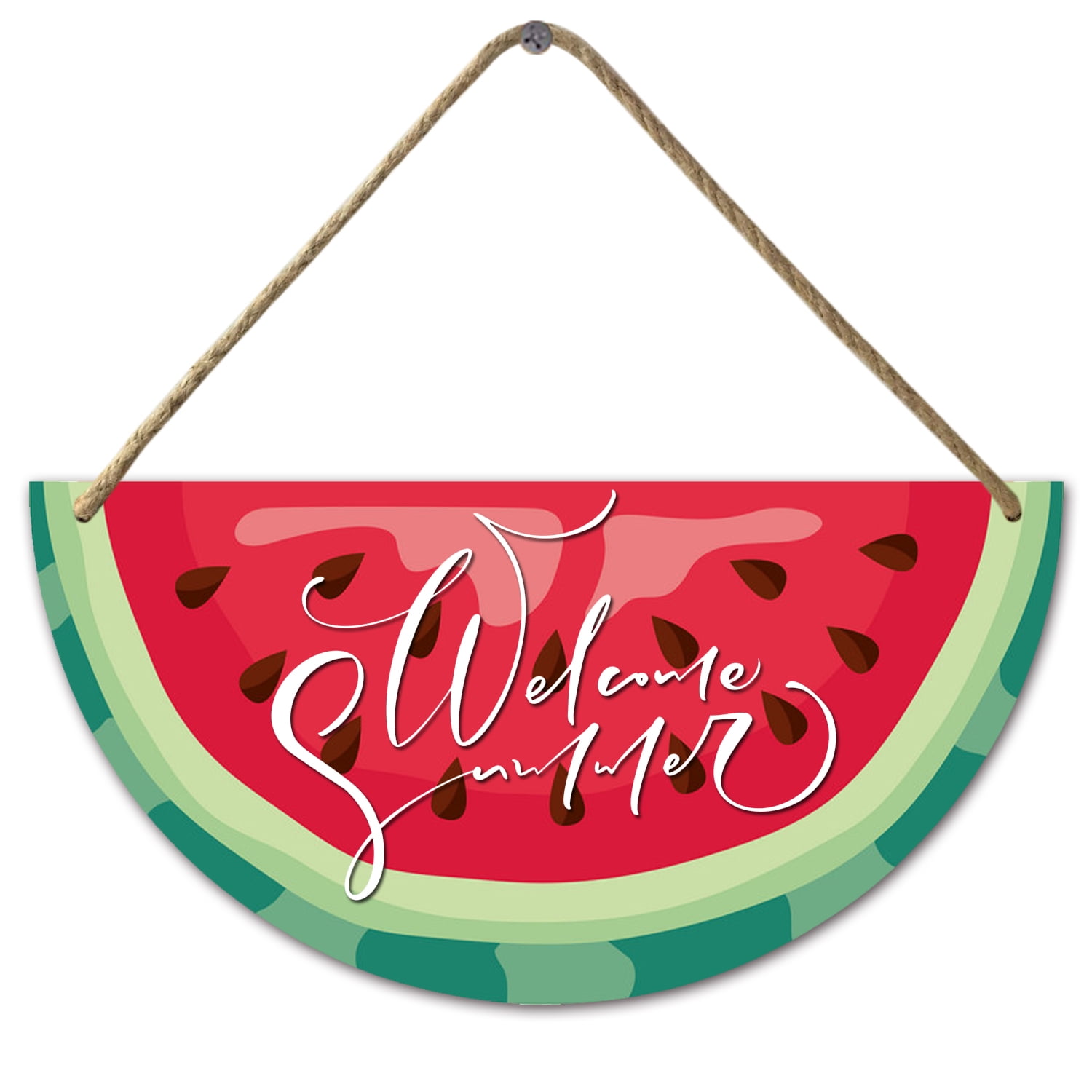 Eveokoki Welcome Summer Door Sign,11x5.6 Inch Farmhouse Watermelon ...