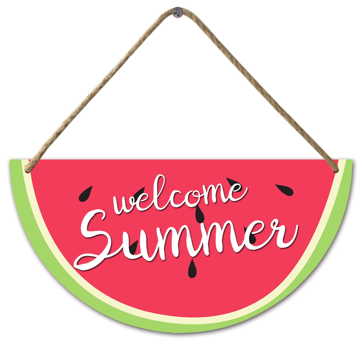 Eveokoki Welcome Summer Door Sign,11x5.6 Inch Farmhouse Watermelon ...