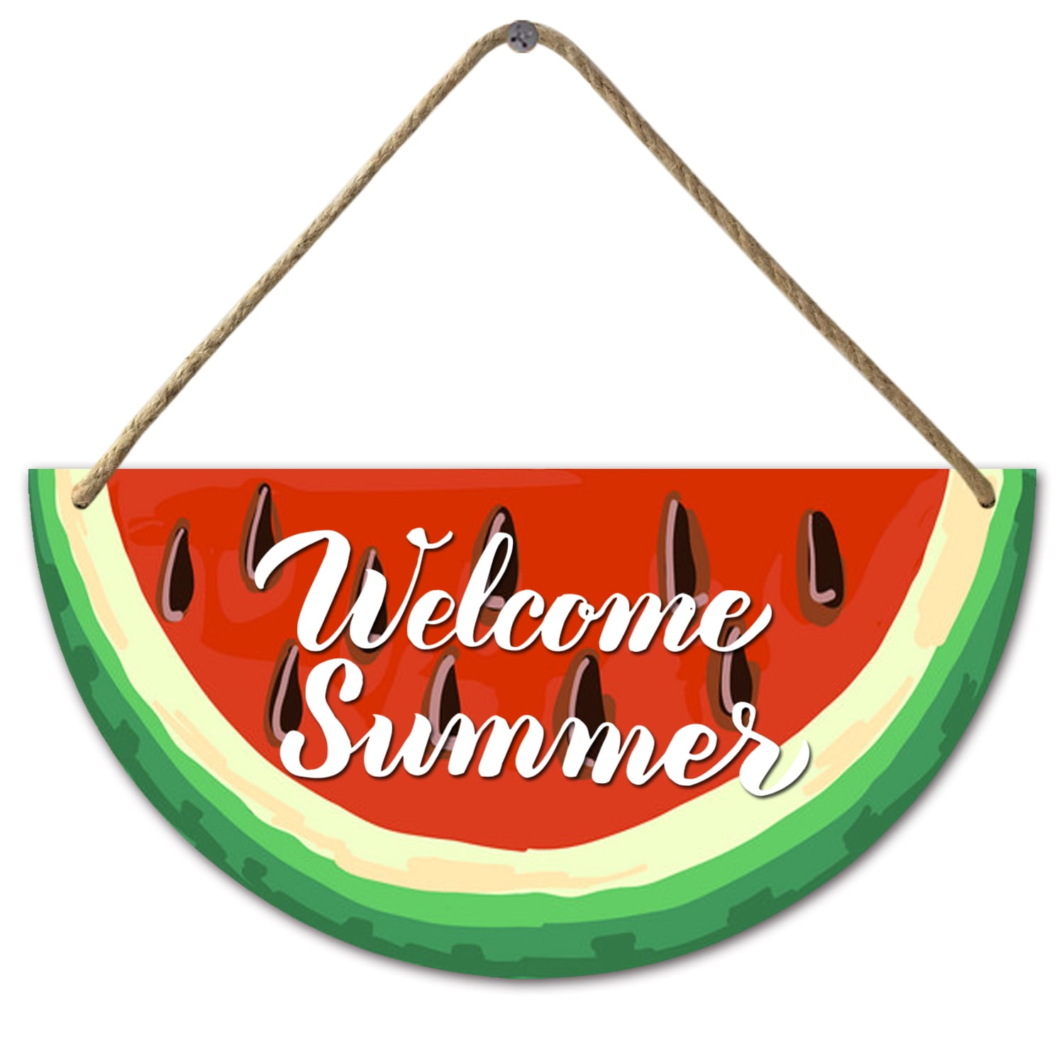 Eveokoki Welcome Summer Door Sign,11x5.6 Inch Farmhouse Watermelon ...