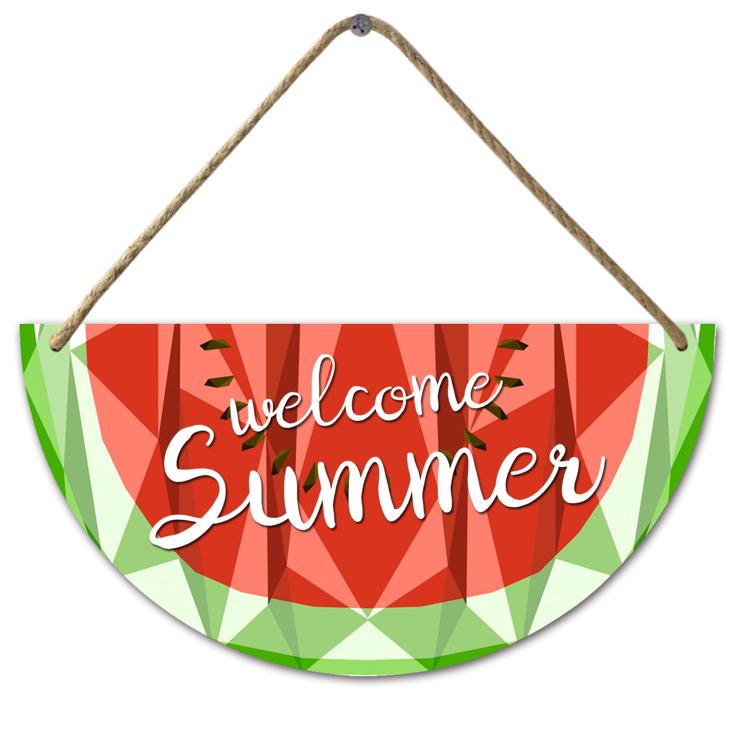 Eveokoki Welcome Summer Door Sign,11x5.6 Inch Farmhouse Watermelon ...