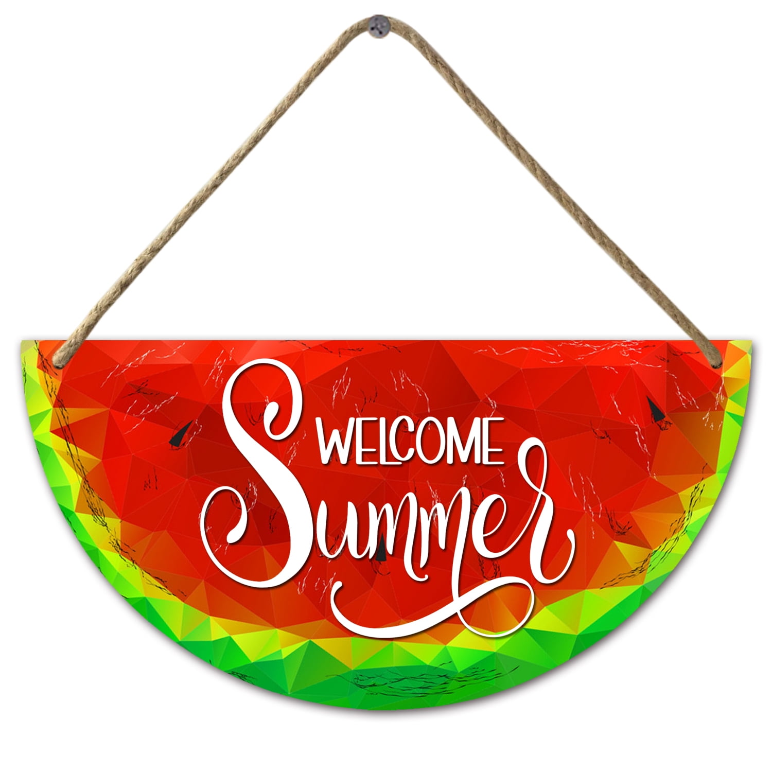 Eveokoki Welcome Summer Door Sign,11x5.6 Inch Farmhouse Watermelon ...